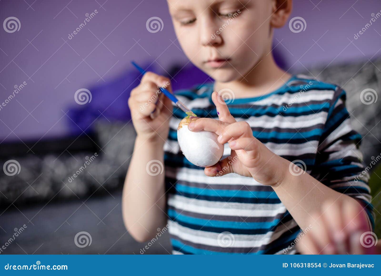 Cute Little Boy is Making Art Stock Photo - Image of holding ...