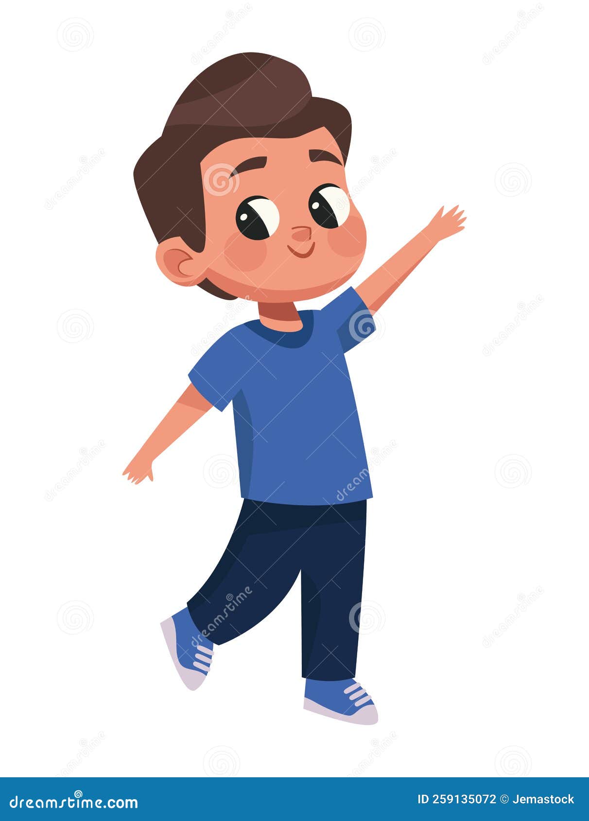 Little boy walking stock vector. Illustration of cartoon - 259135072