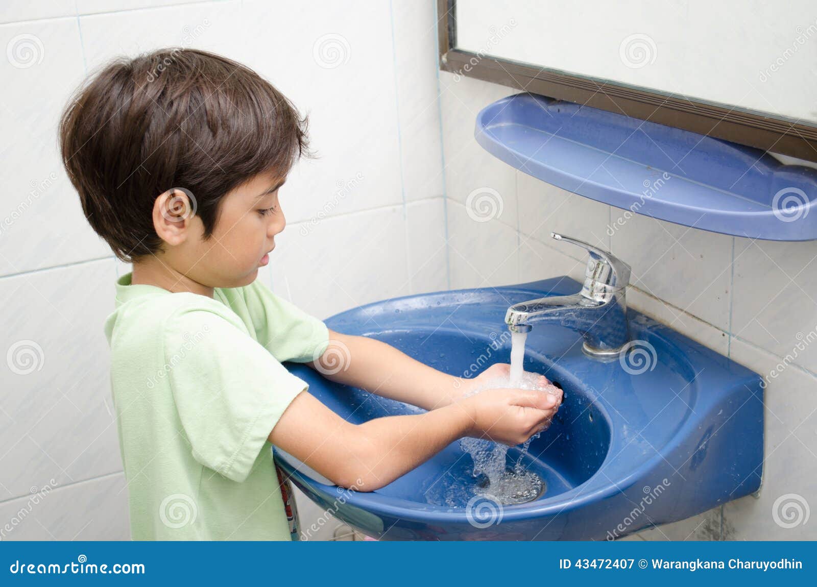 Little boy washing hand stock image. Image of childhood - 43472407