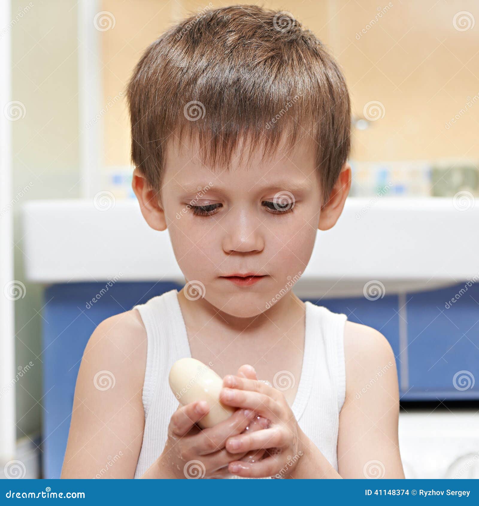 Little Boy Washing Hands with Soap Stock Photo - Image of cleansing ...
