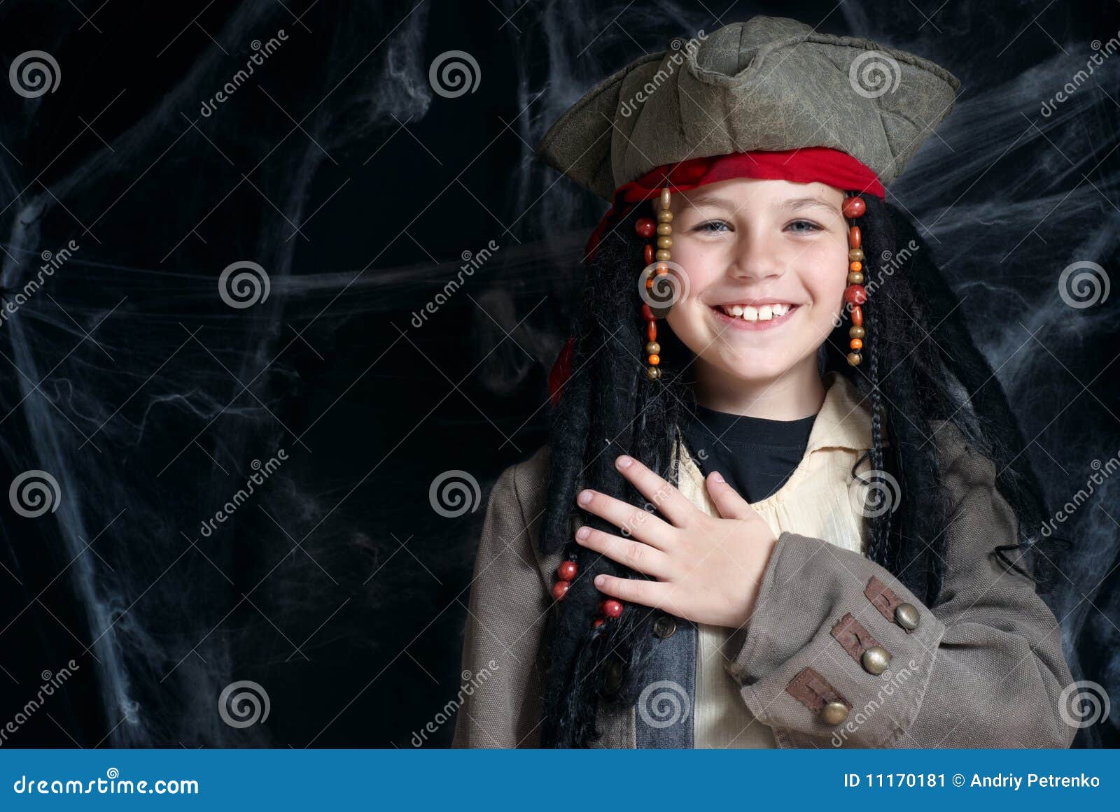 Little Boy Wearing Pirate Costume Stock Image - Image of expression ...