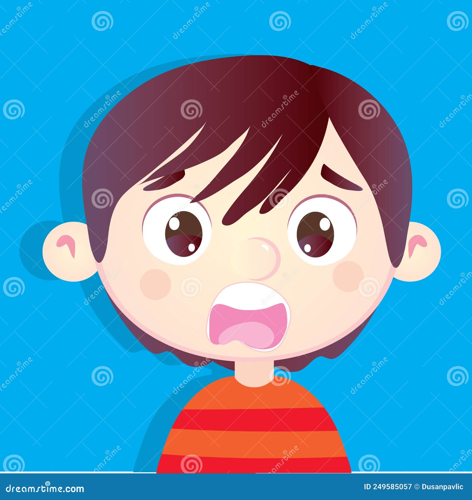 Boy Who is Terribly Scared Looks at Us Stock Illustration ...
