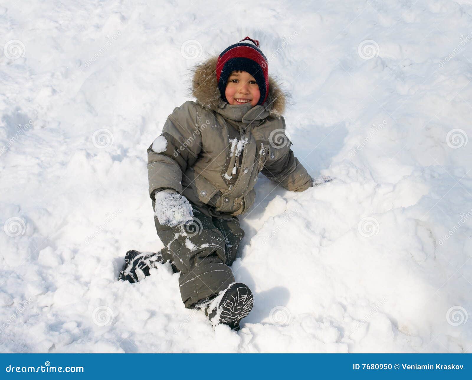 Little boy winter stock photo. Image of december, flake - 7680950
