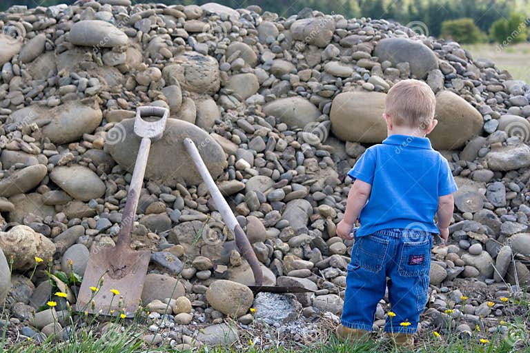 Little Boy at Work stock image. Image of anticipating - 7954365