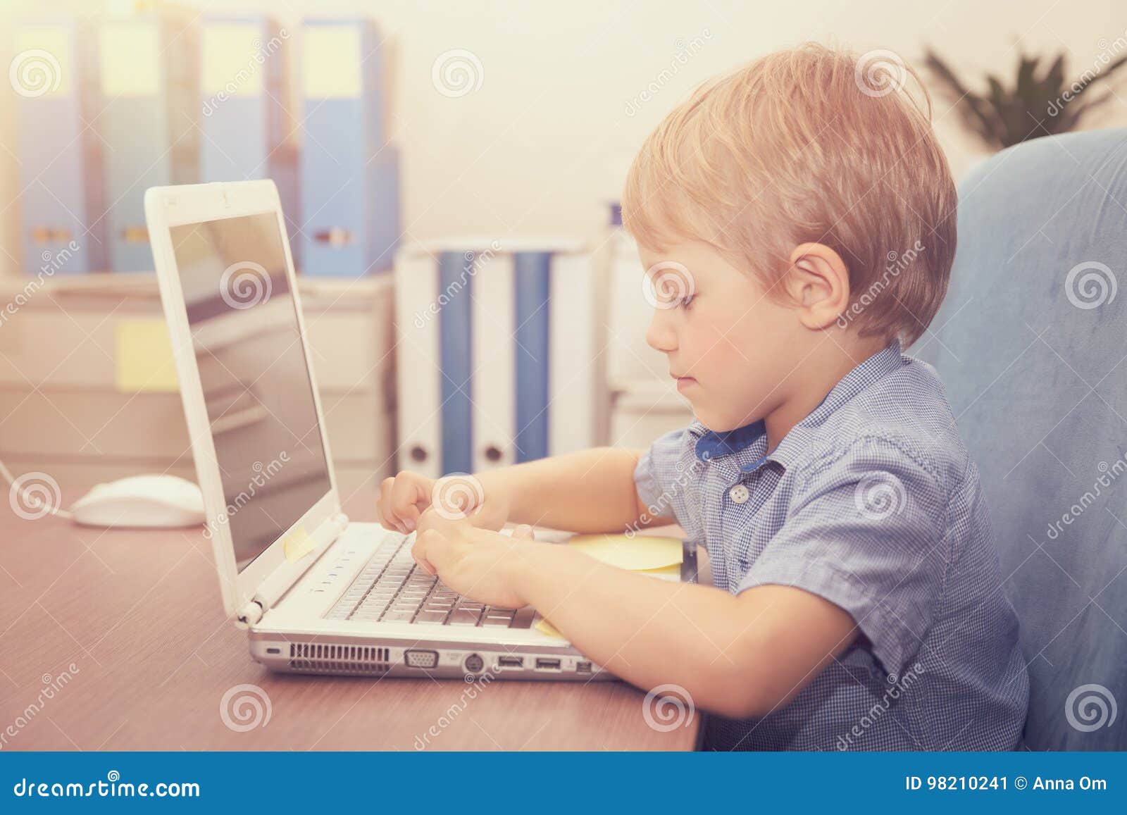 Little Boy Working on the Laptop Stock Image - Image of lifestyle ...