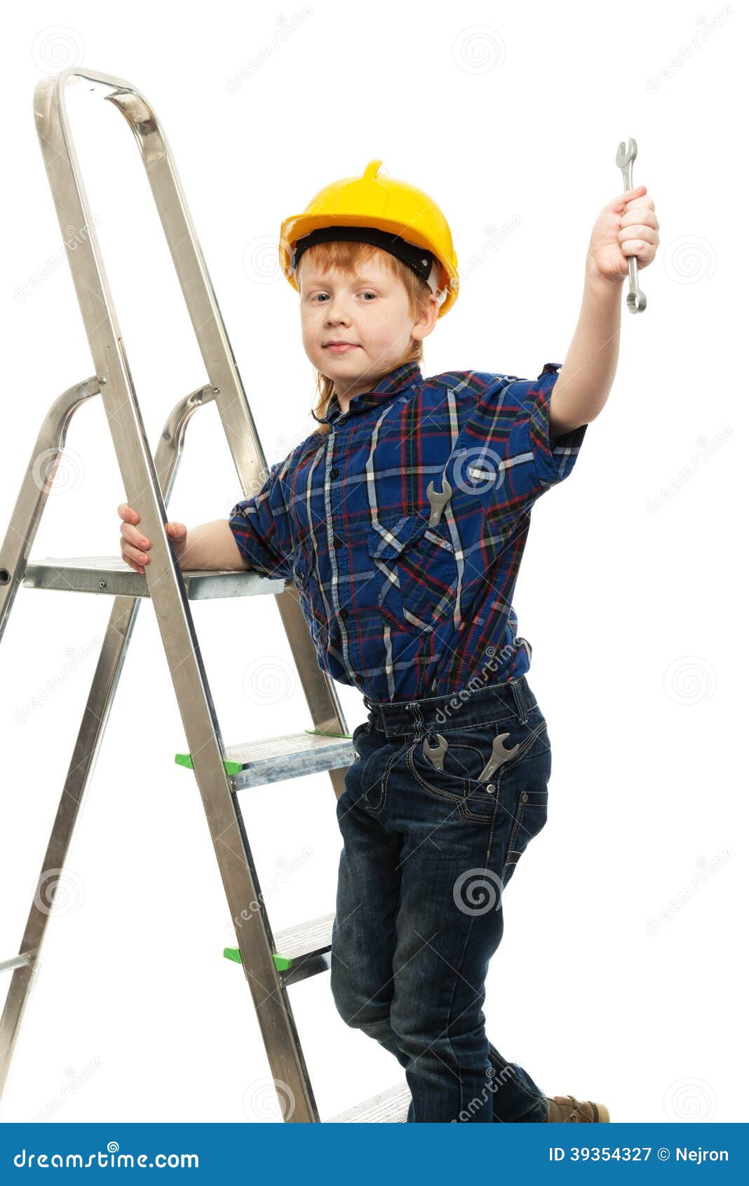 Little Boy with Wrench Tool Stock Image - Image of playful, mechanic ...