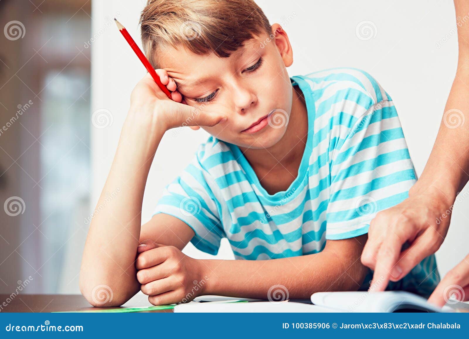 Little boy doing homework stock photo. Image of desk - 100385906