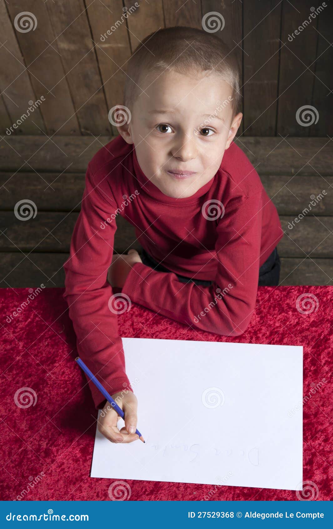 Little Boy Writing a Letter for Santa Stock Photo - Image of christmas ...