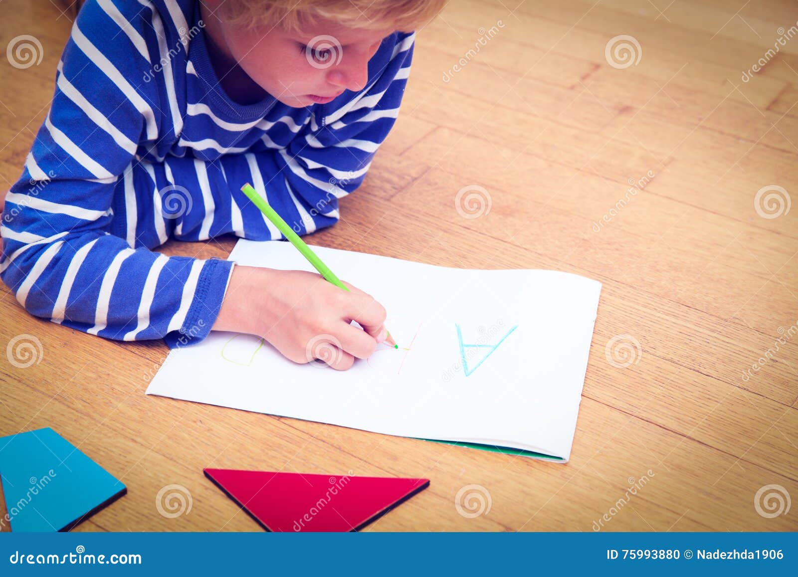 Little Boy Writing Letters, Early Education Stock Photo - Image of ...