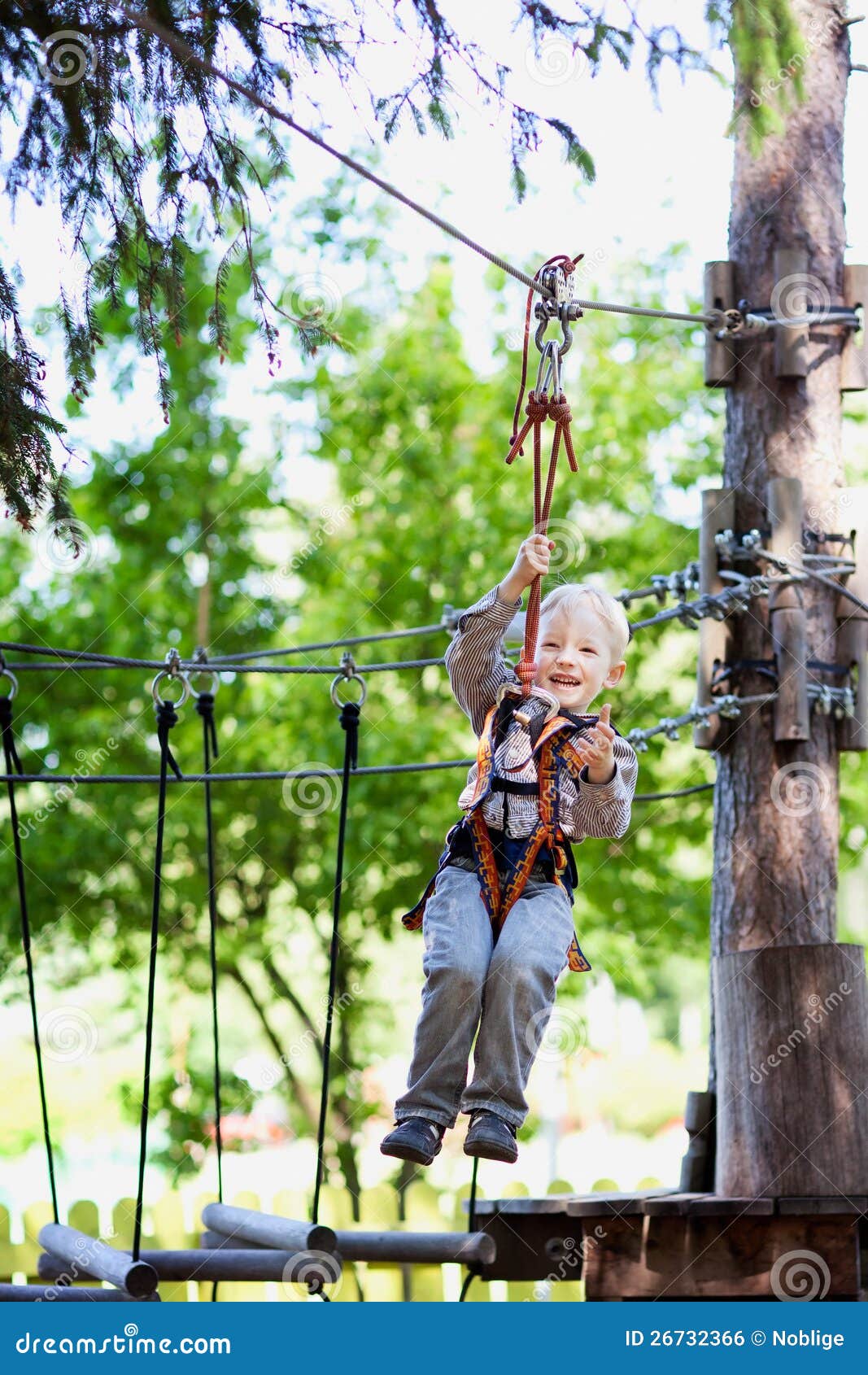 Little boy ziplining stock photo. Image of energy, pleasure - 26732366