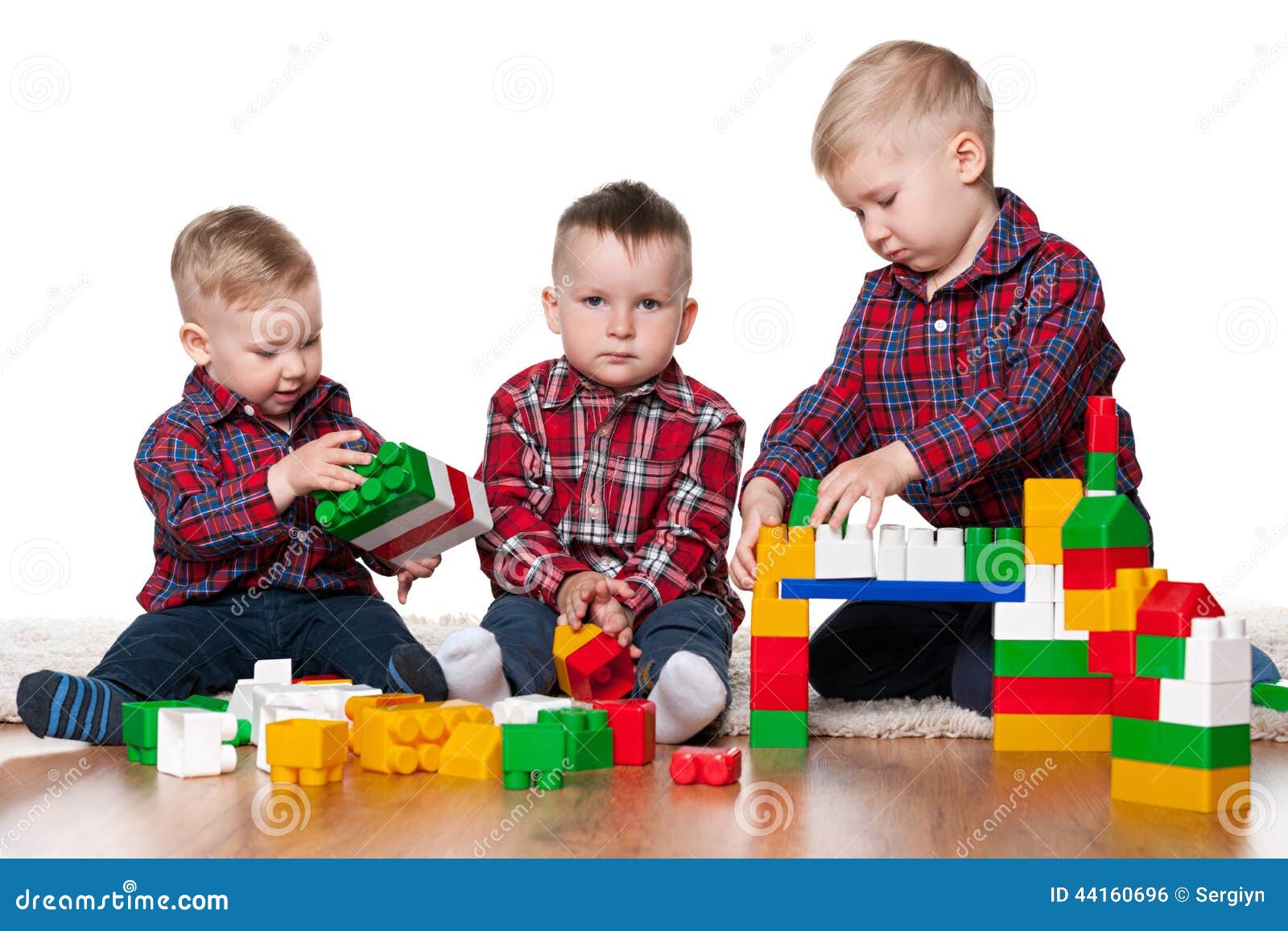 Little Boys Play with Blocks Stock Photo - Image of child, learning ...