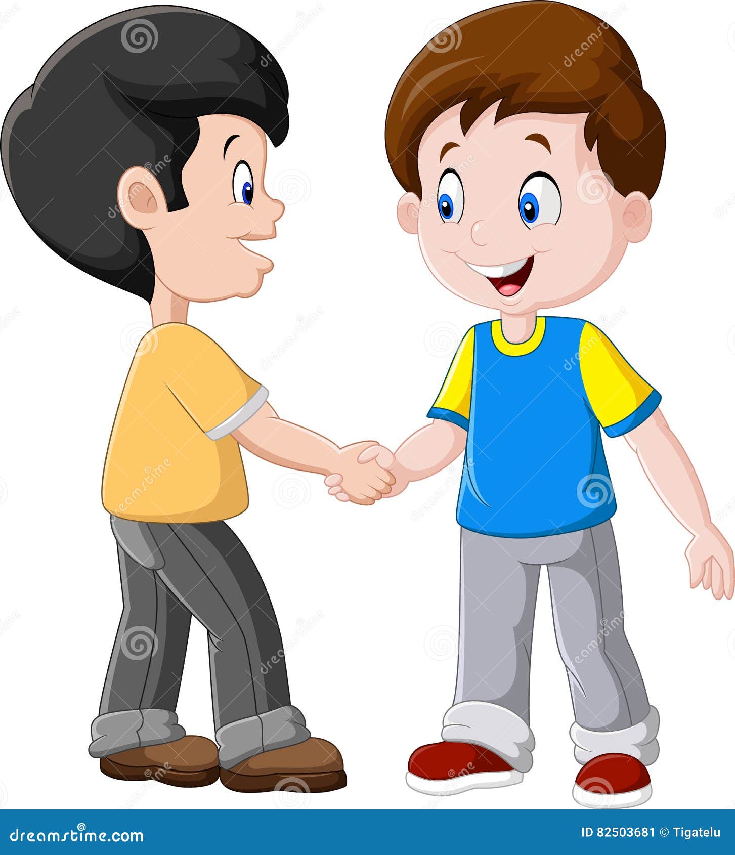 Kids Handshake Clipart
