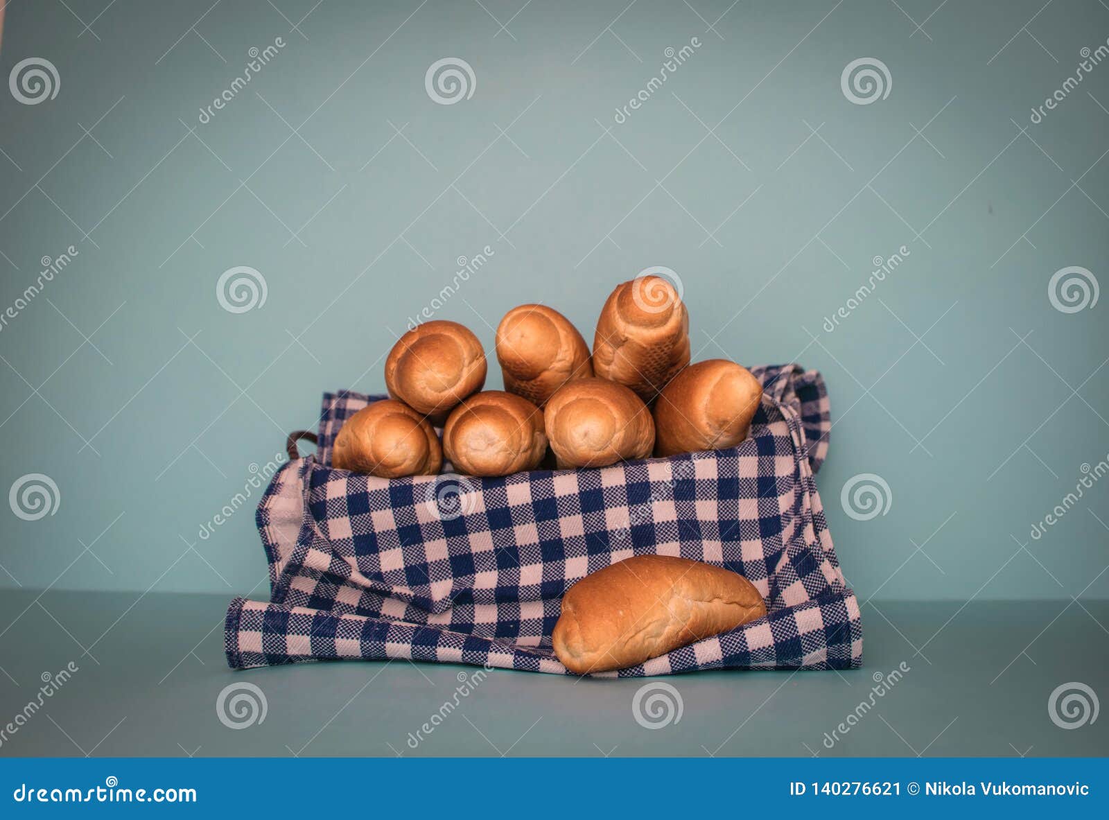 Little Bread with Blue Colors Stock Image - Image of baked, beakfast ...