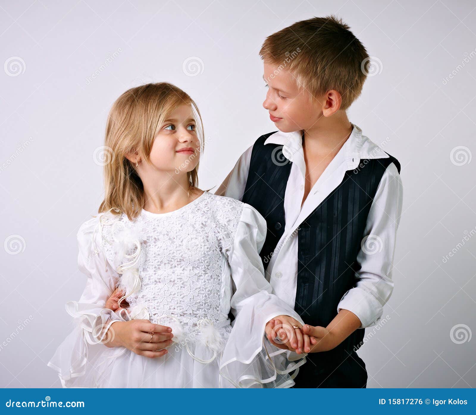 Little bride and groom stock photo. Image of cute, human - 15817276