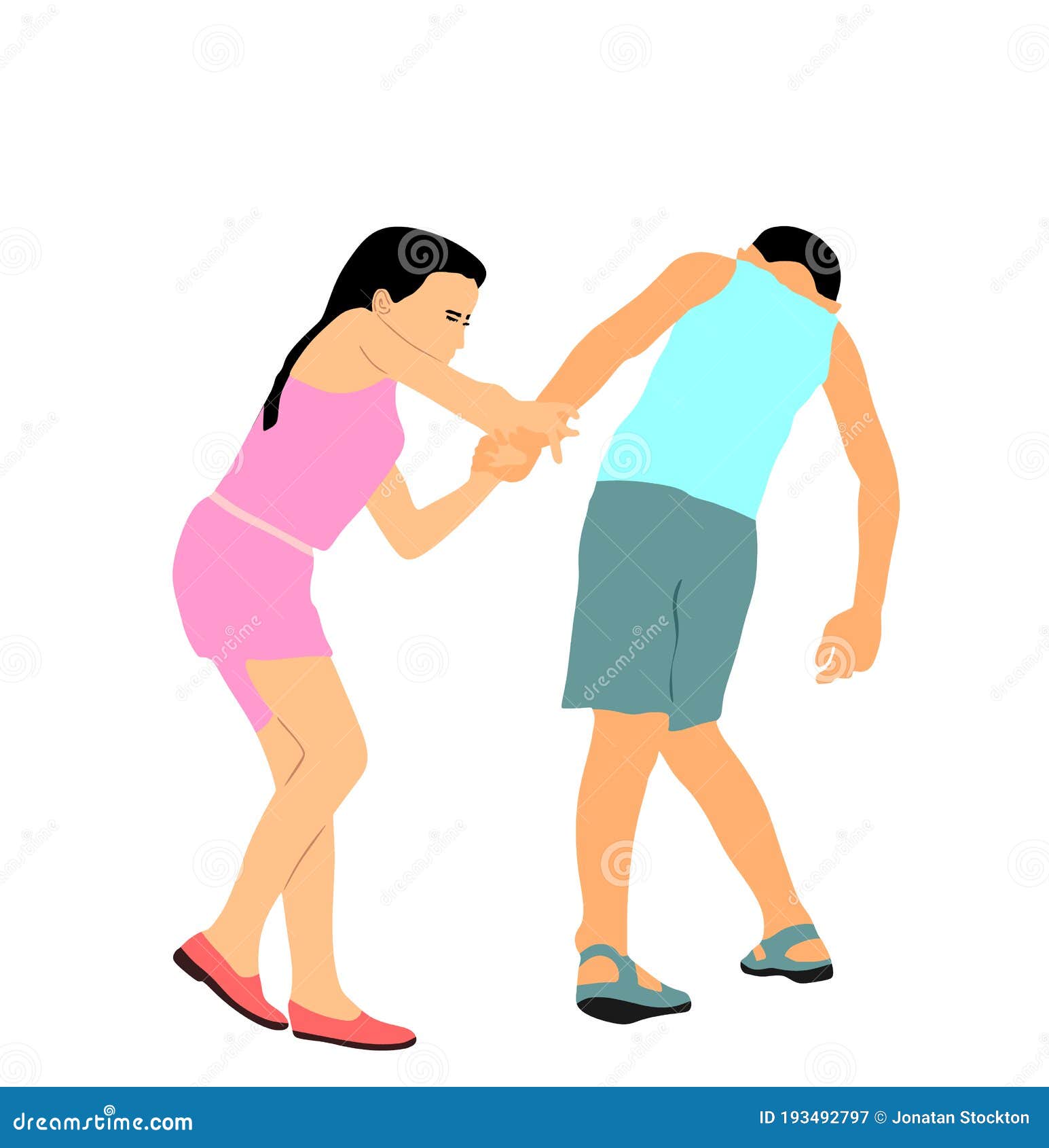 Sisters Fighting Clipart