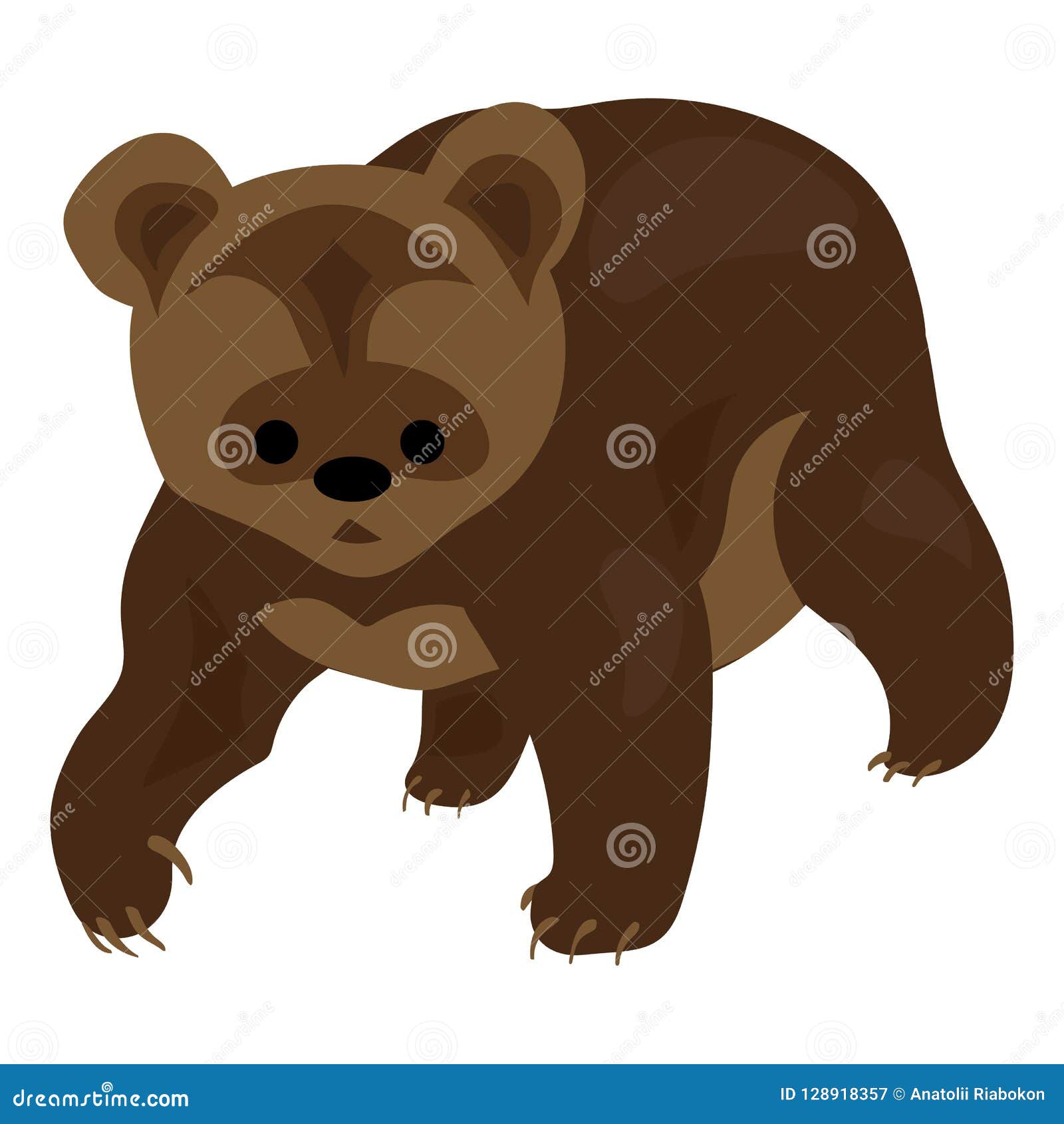 Little Brown Bear Icon, Cartoon Style Stock Vector - Illustration of ...