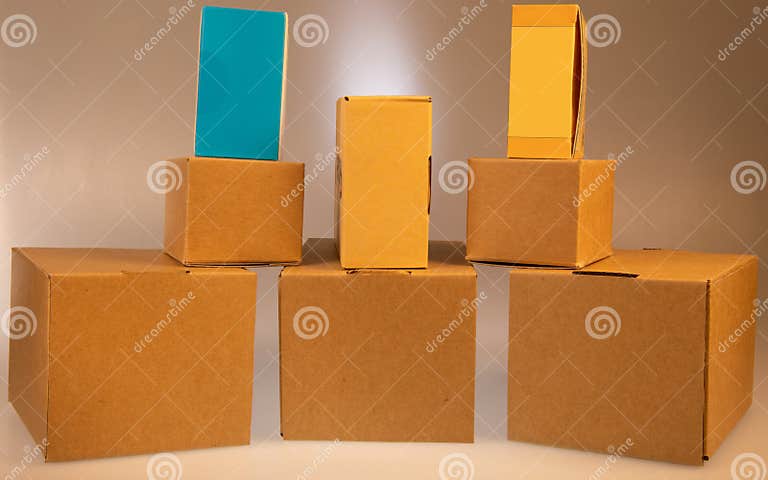 Little brown boxes stock image. Image of parcel, carton - 272162009