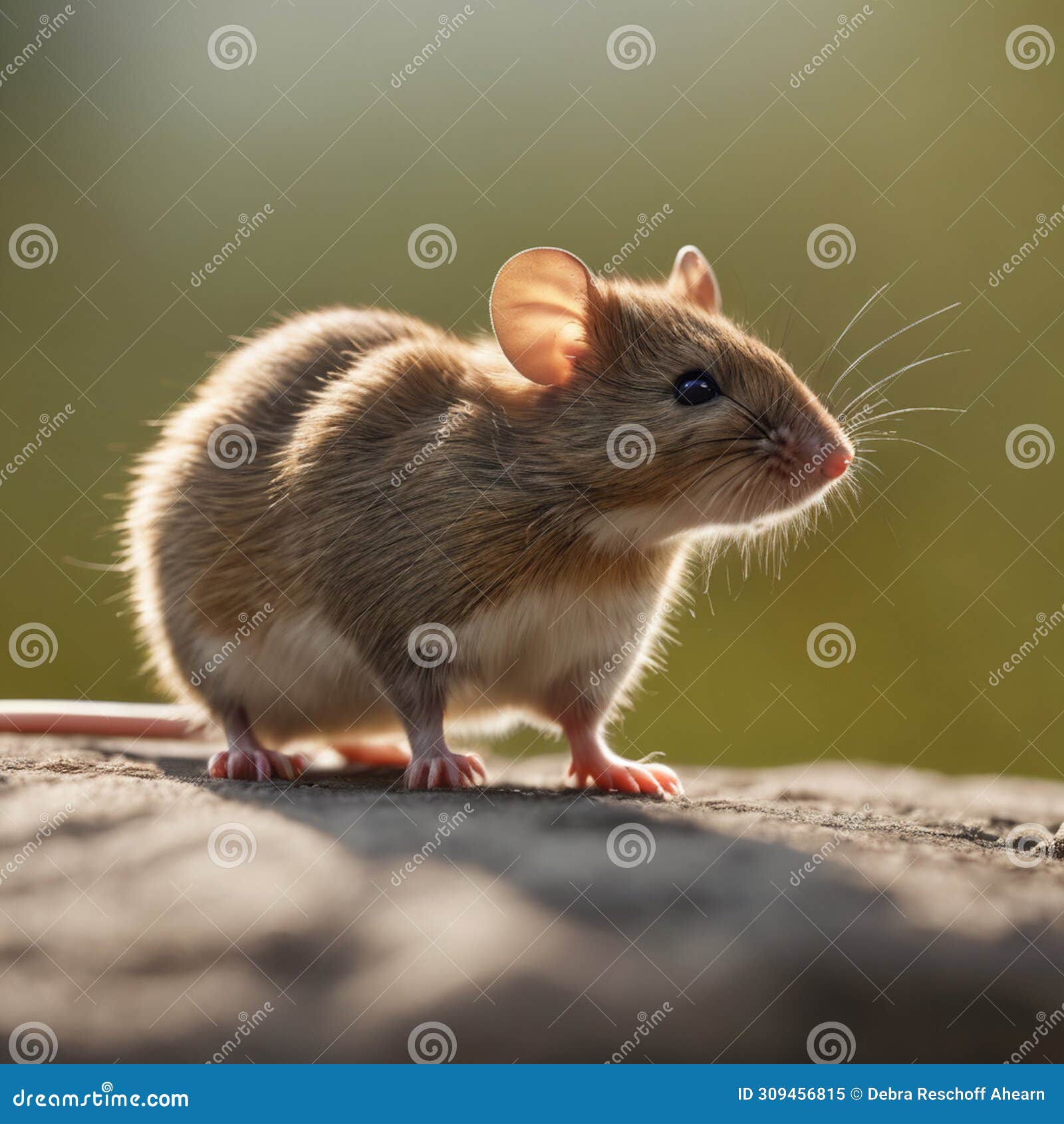 Little Brown Mouse with Big Ears Stock Illustration - Illustration of ...