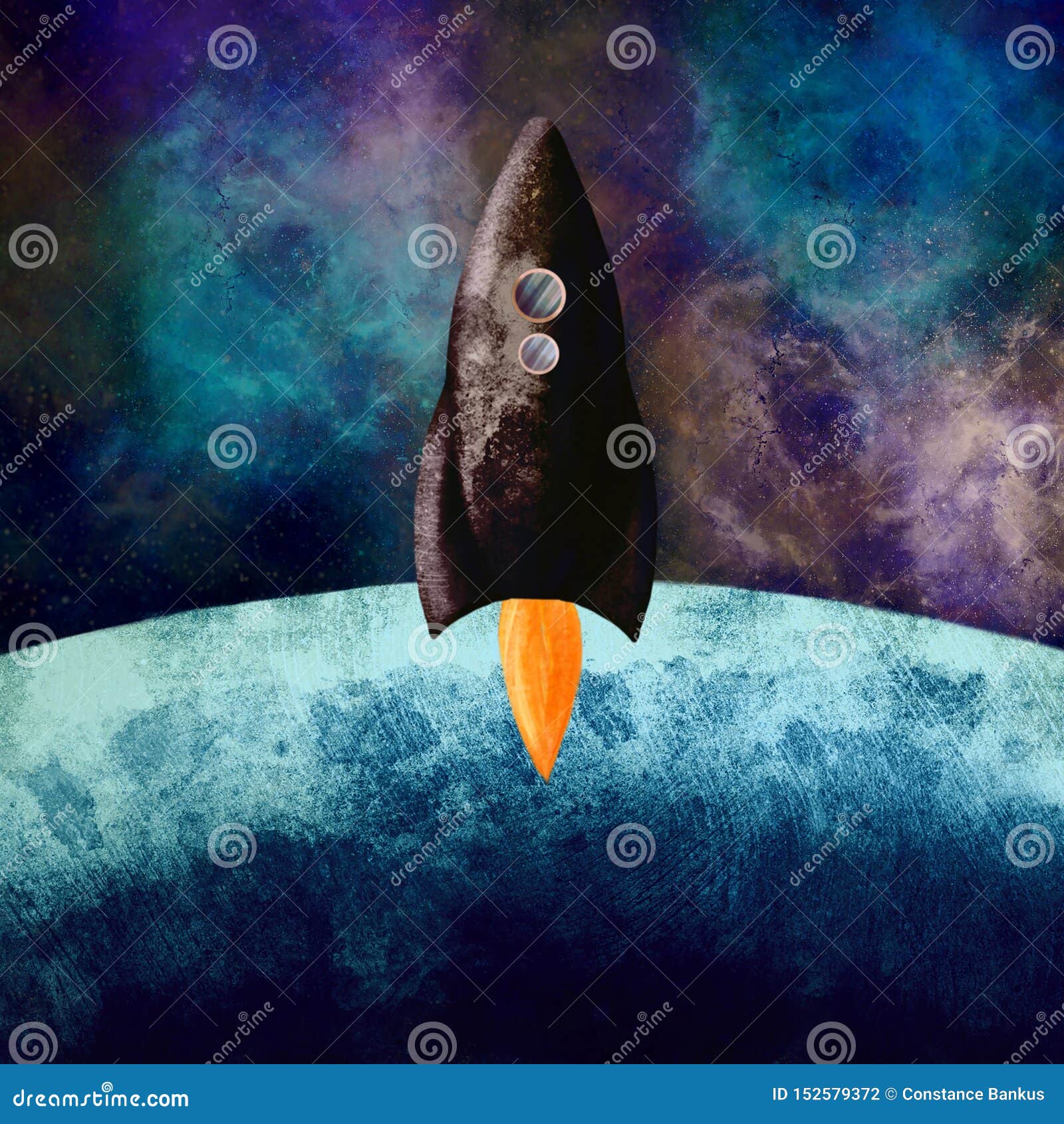 Little Brown Rocket stock illustration. Illustration of space - 152579372