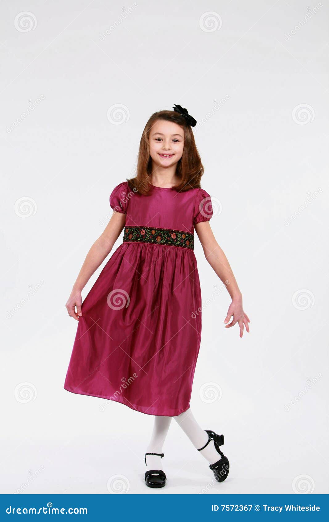 Little Brunette Girl Curtsey Stock Image - Image of children ...