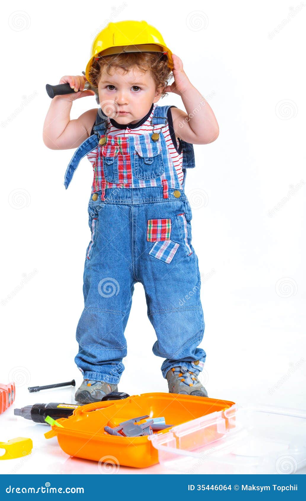 Little builder. stock photo. Image of constructor, instruments - 35446064