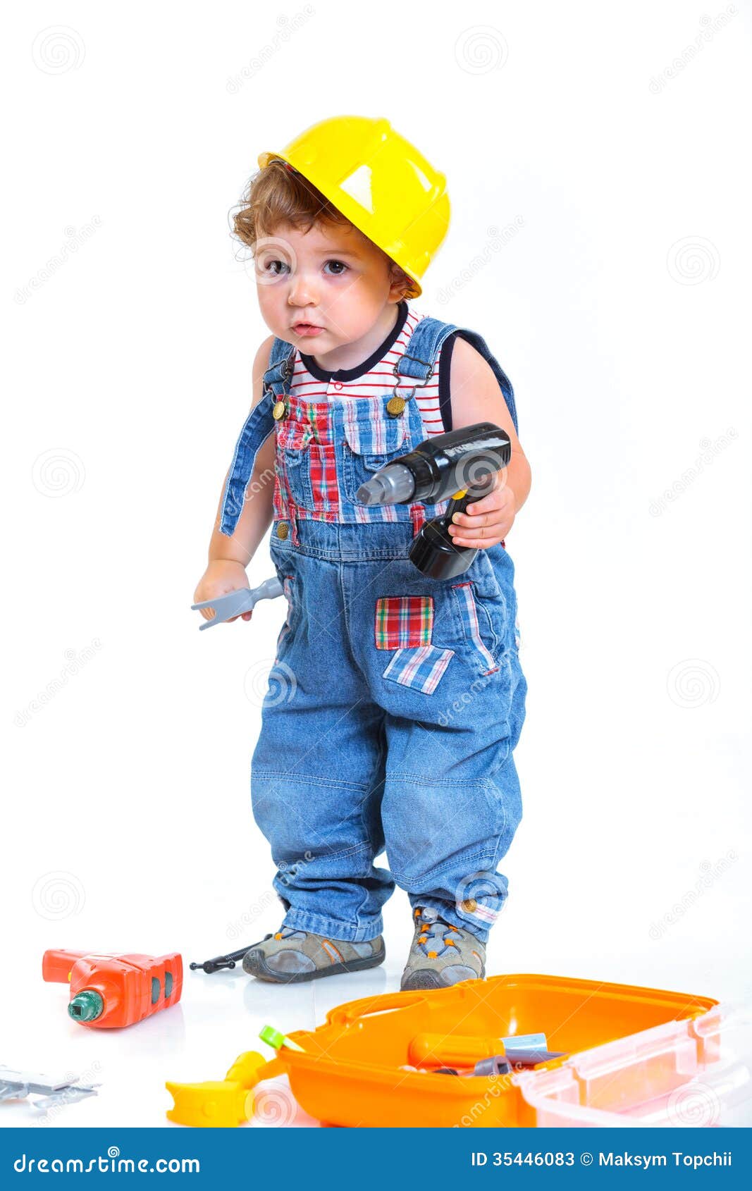 Little builder. stock image. Image of little, joyful - 35446083