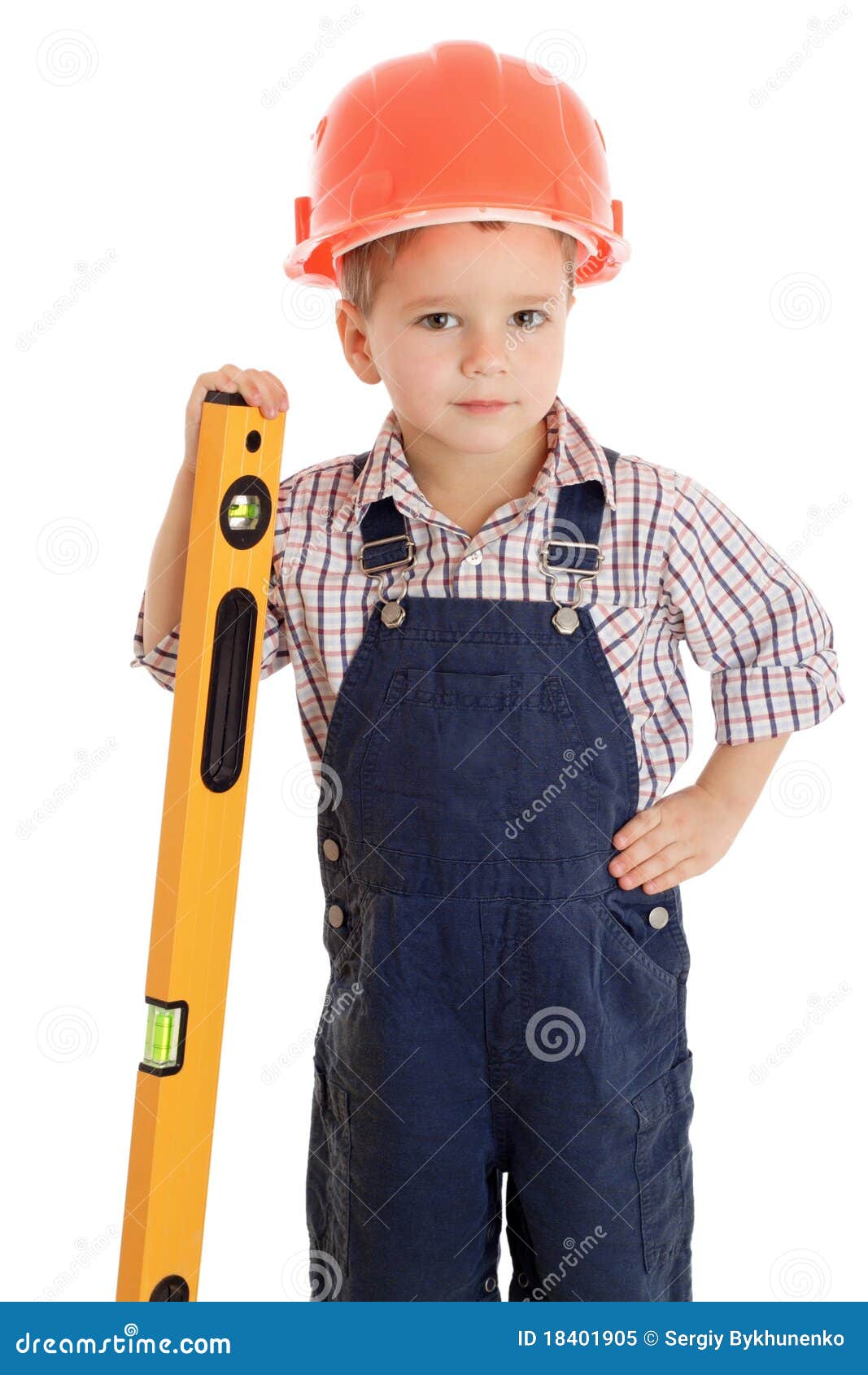Little Builder Boy Learning How To Build Brick Wall In Vintage Tone ...