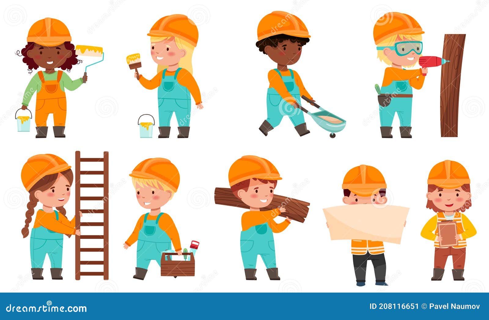 Hard Hat Cartoon Clipart Of Children