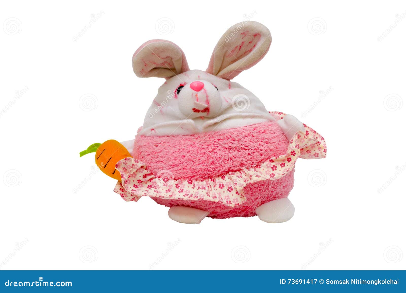 Little Bunny Doll Isolated on White Background,this Has Clipping Stock ...