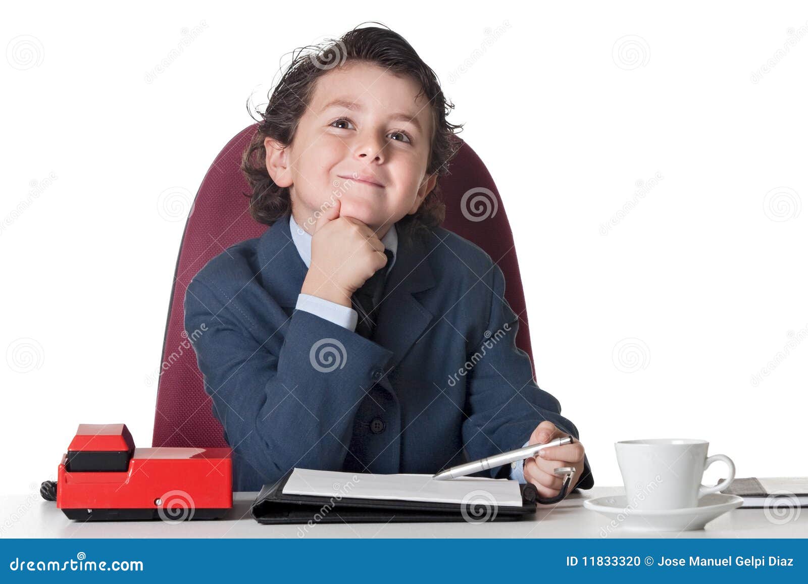 Little Businessman in the Office Stock Photo - Image of blue, cute ...