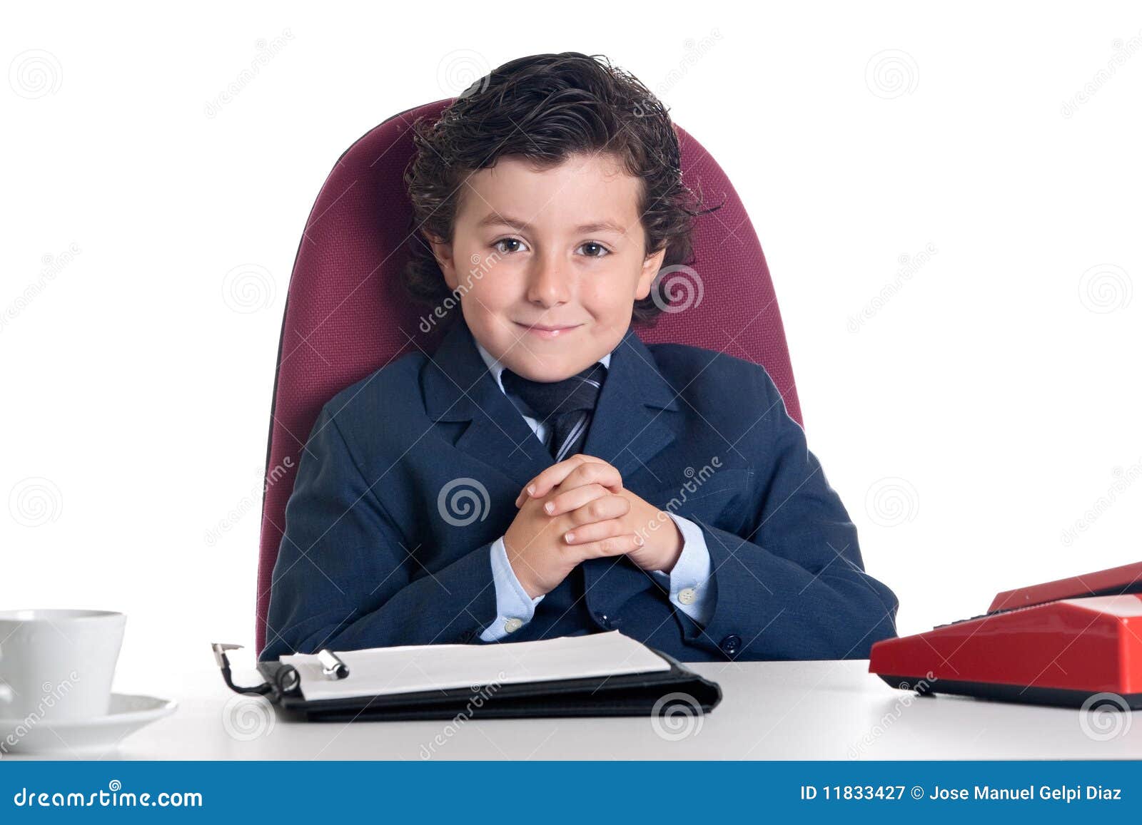 Little Businessman in the Office Stock Image - Image of expression ...
