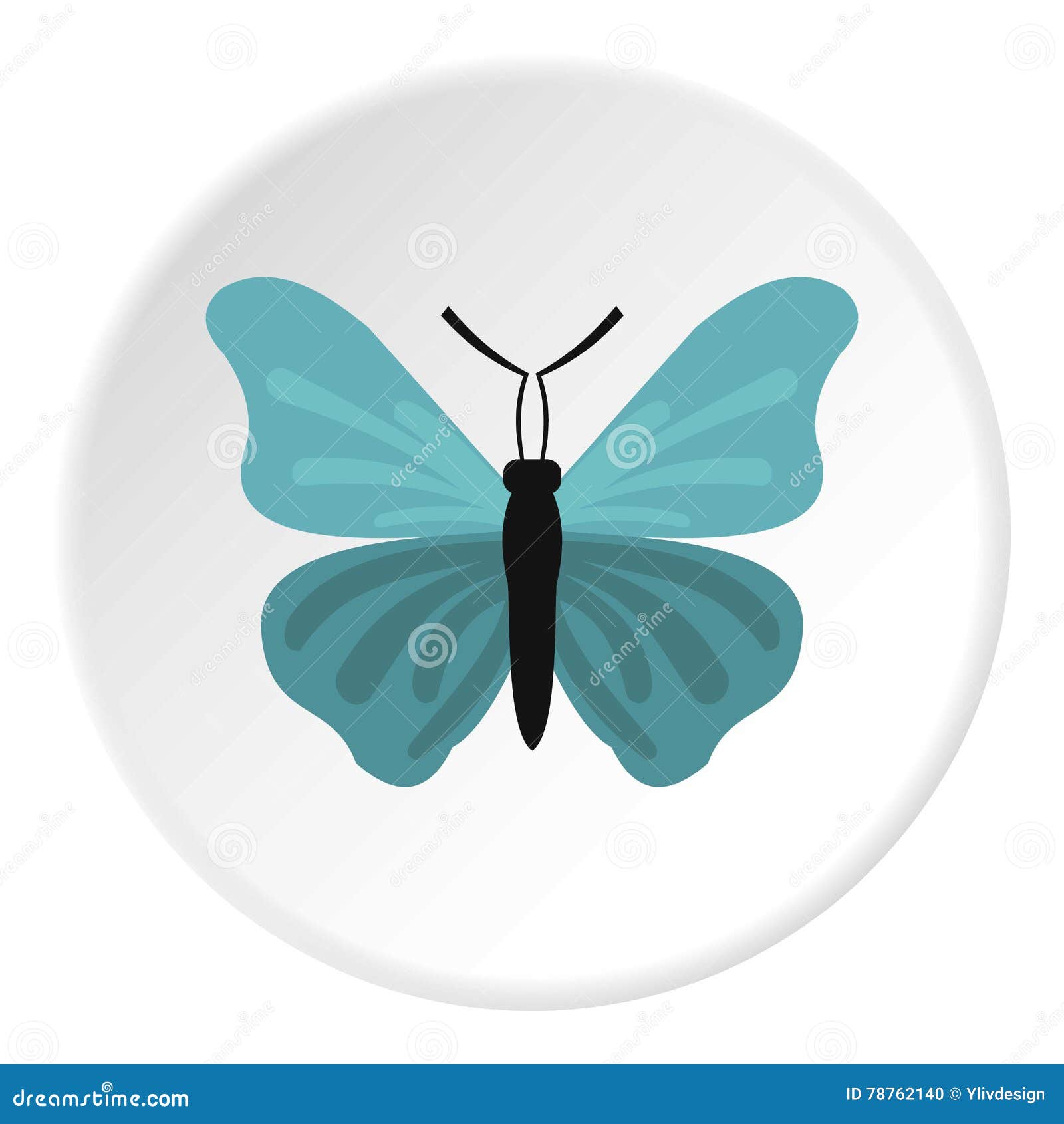 Little Butterfly Icon, Flat Style Stock Vector - Illustration of ...