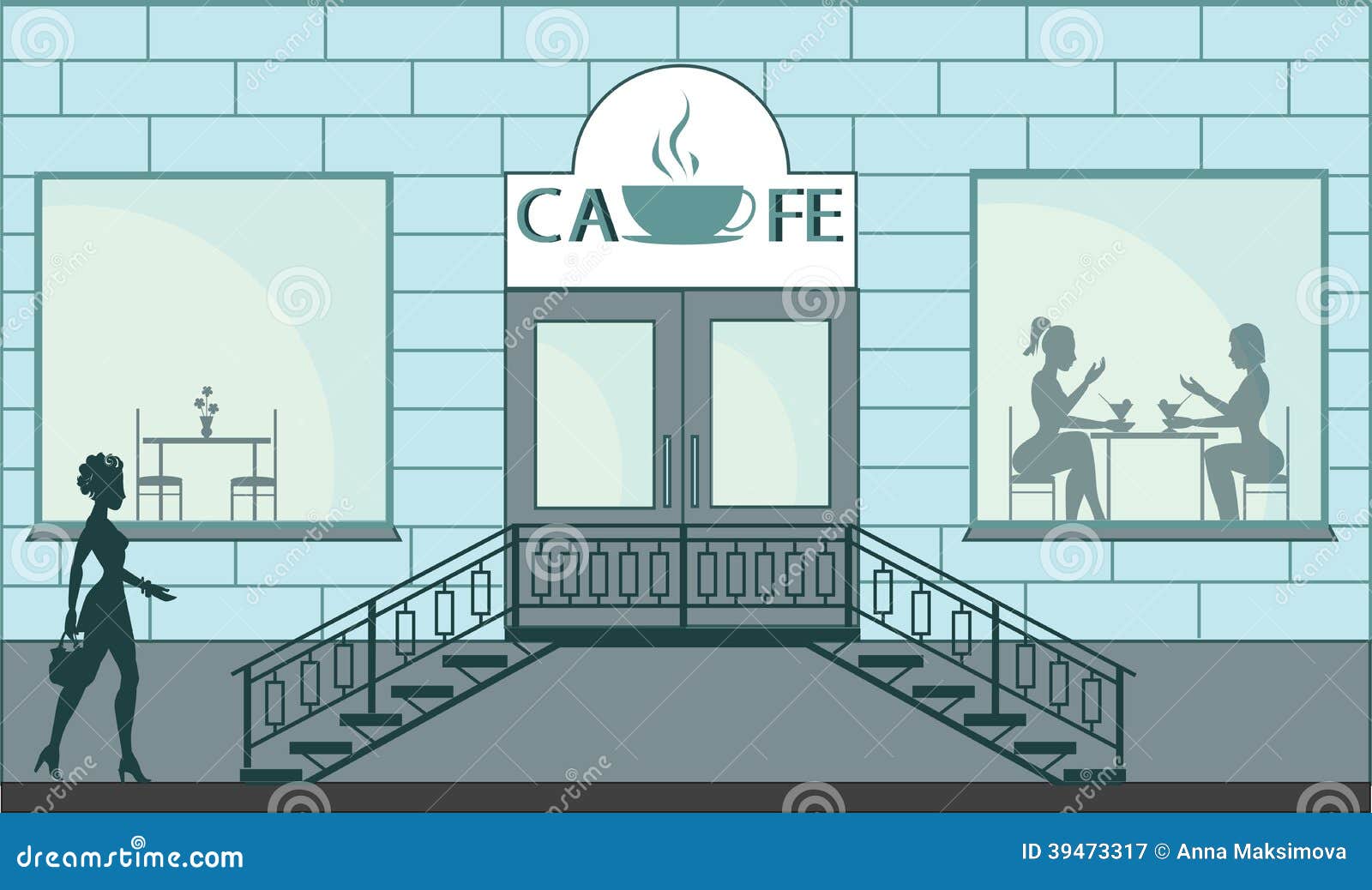 Little cafe stock vector. Illustration of cafe, table - 39473317