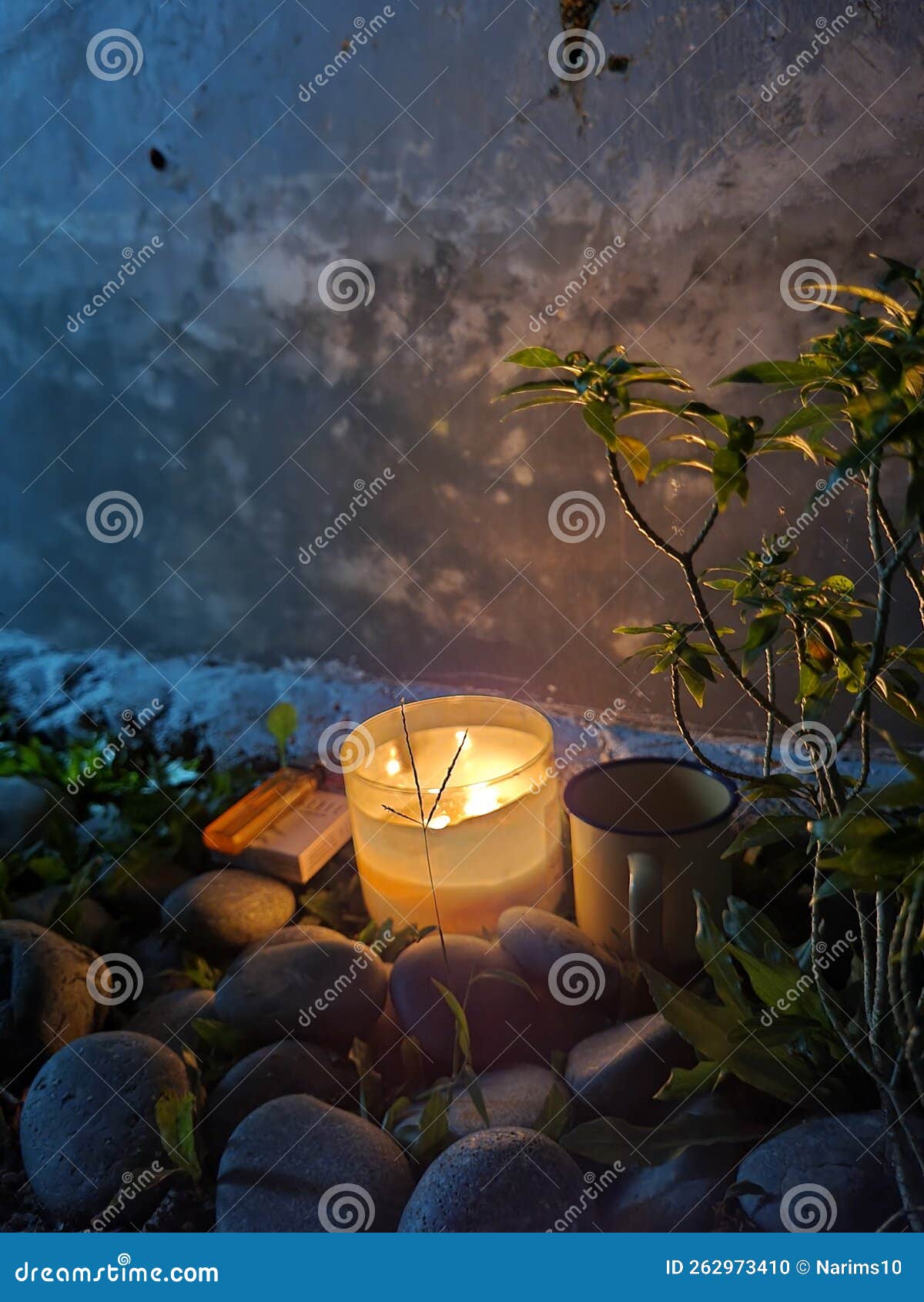 Little Candle in the Garden Stock Photo - Image of lighting, candle ...