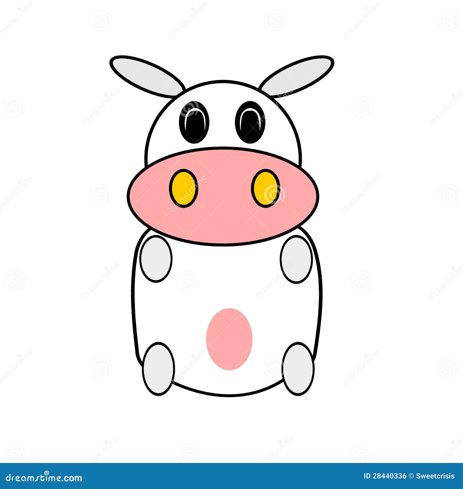 Little Cartoon Cow Isolated Stock Vector - Illustration of cartoon ...