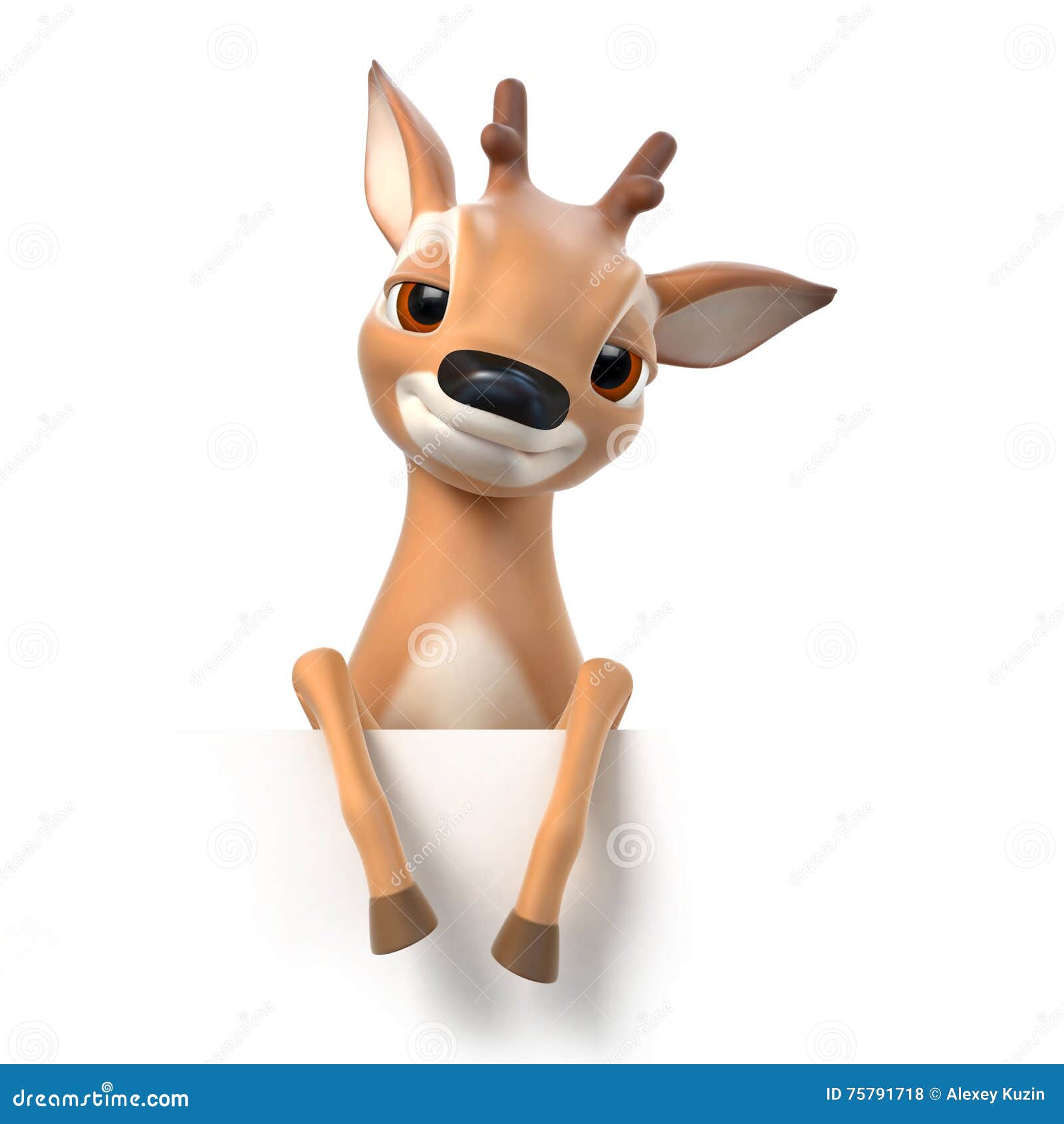 Little cartoon fawn stock illustration. Illustration of funny - 75791718