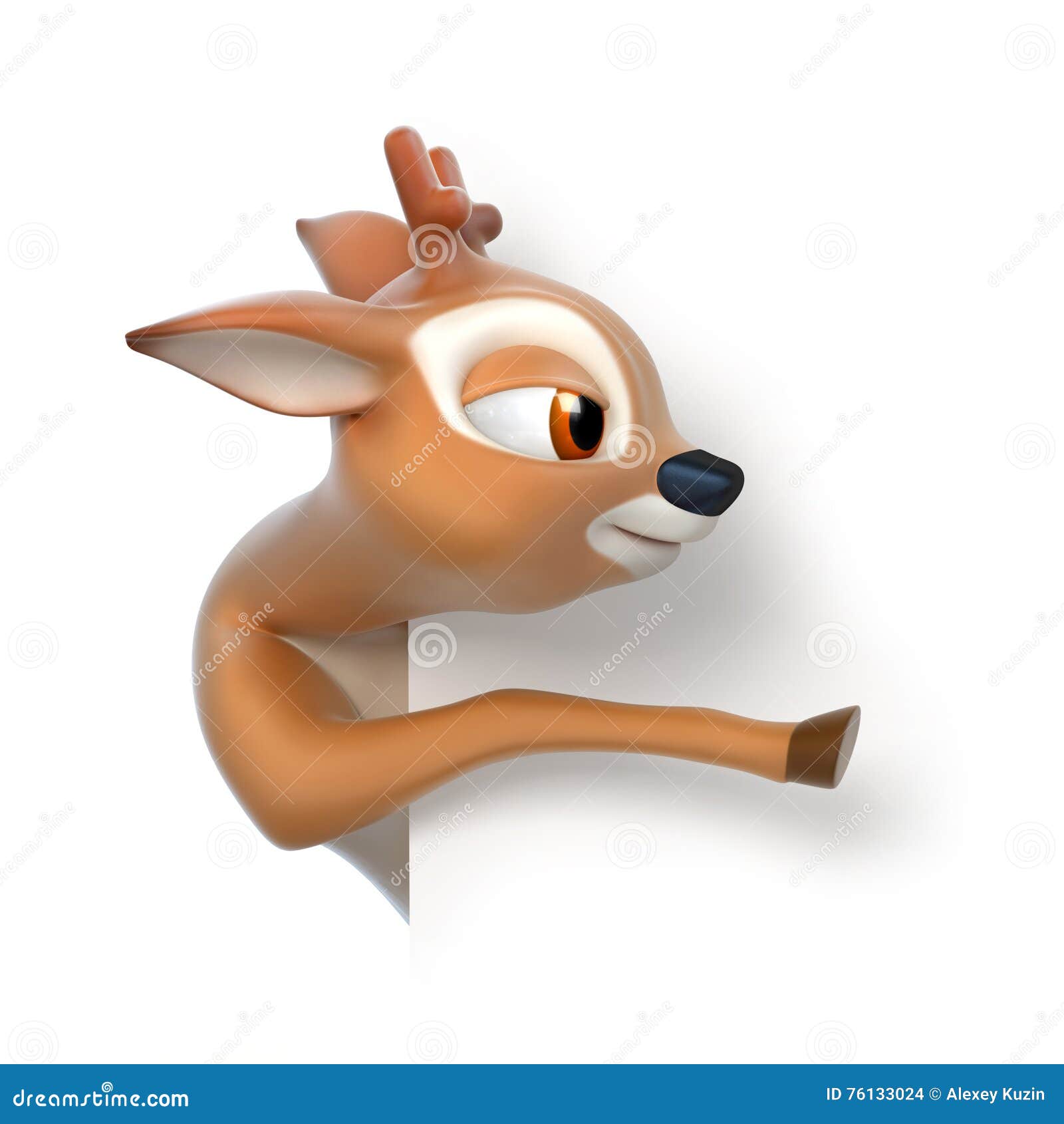 Little Cartoon Fawn Shows Something Stock Illustration - Illustration ...