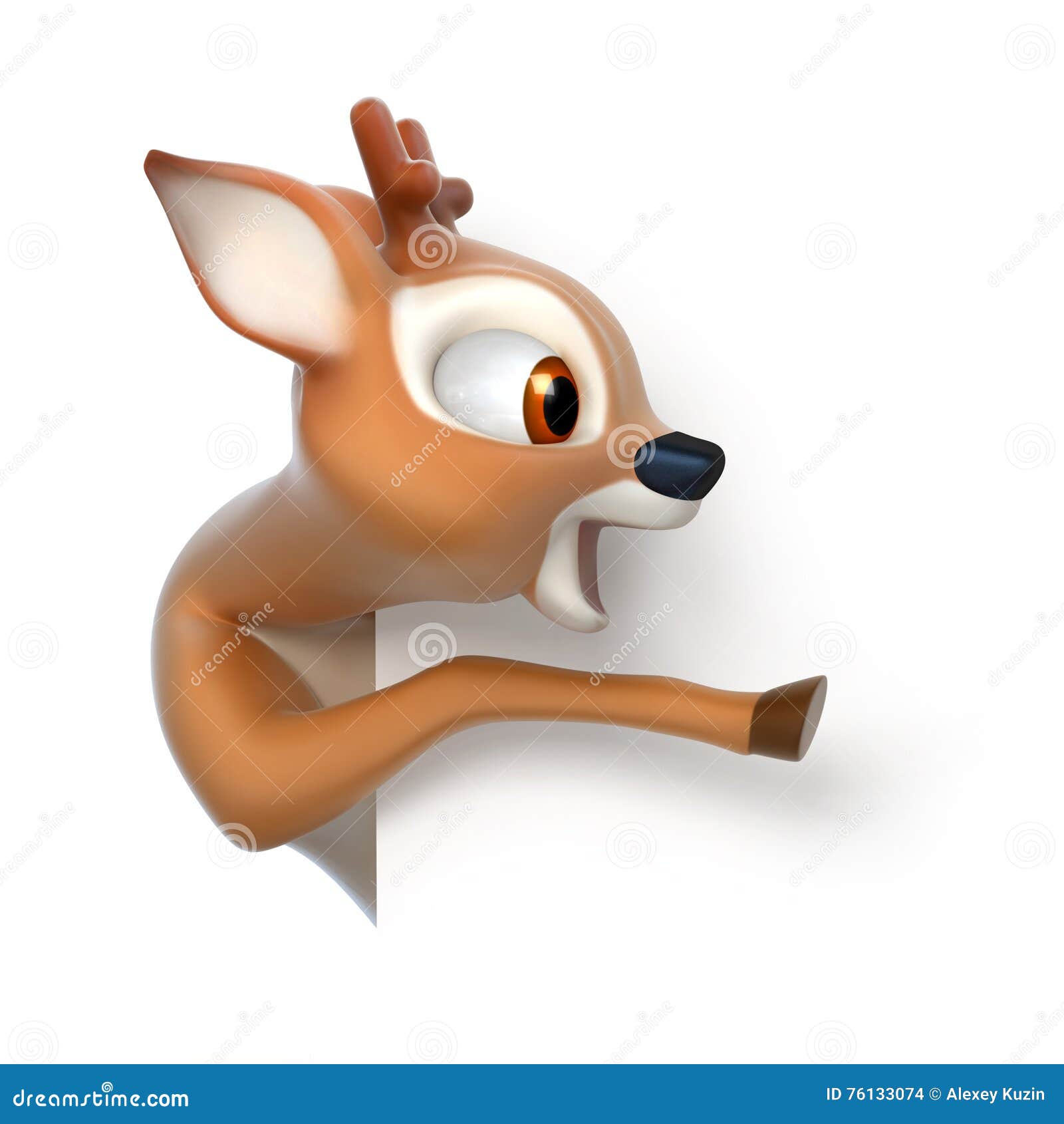 Little Cartoon Fawn Shows Something Stock Illustration - Illustration ...