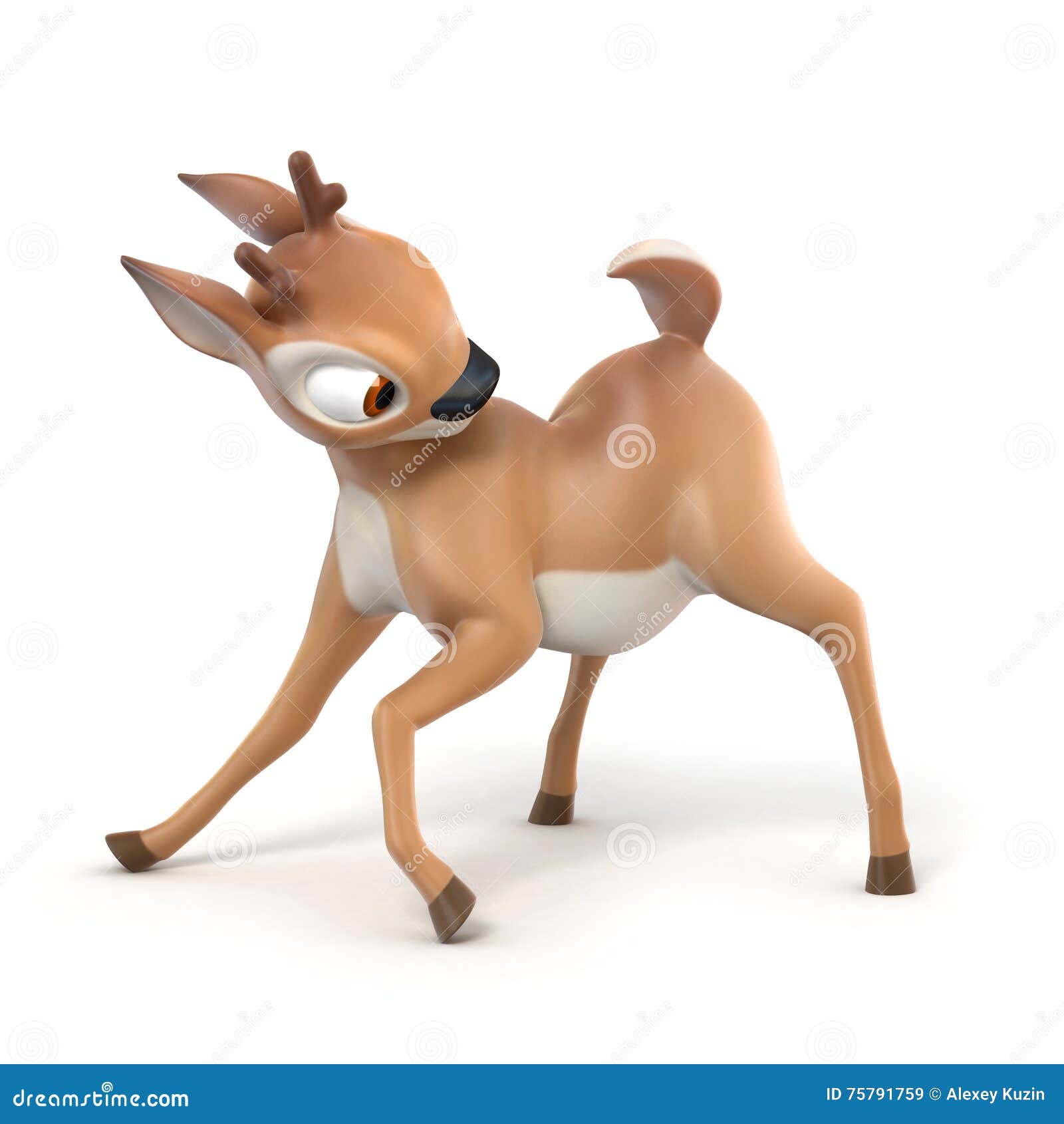 Little cartoon fawn stock illustration. Illustration of animal - 75791759