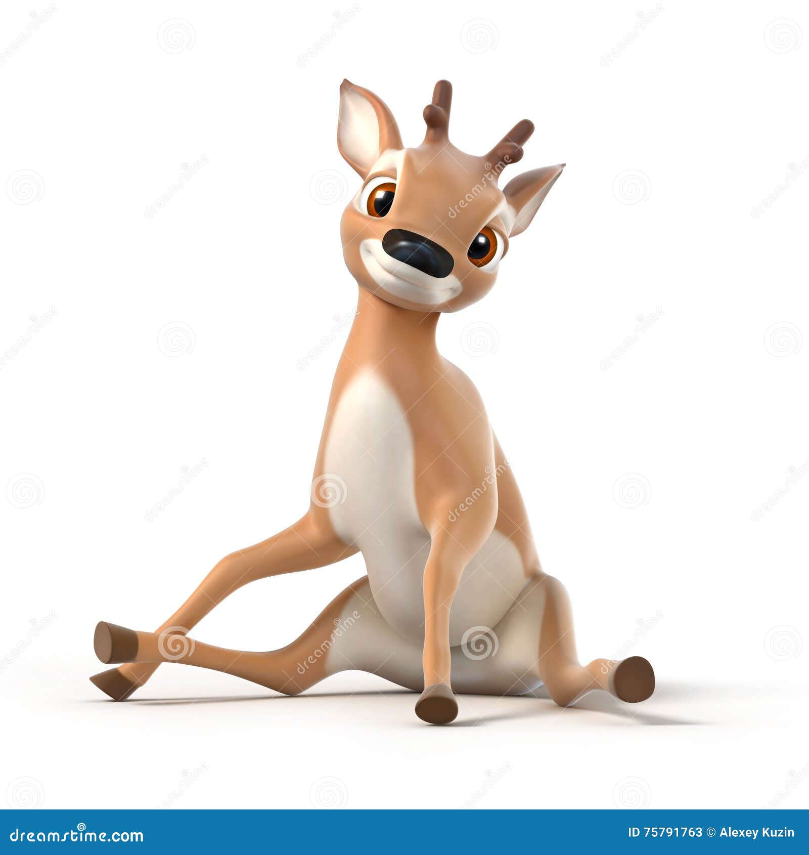 Little cartoon fawn stock illustration. Illustration of fawn - 75791763
