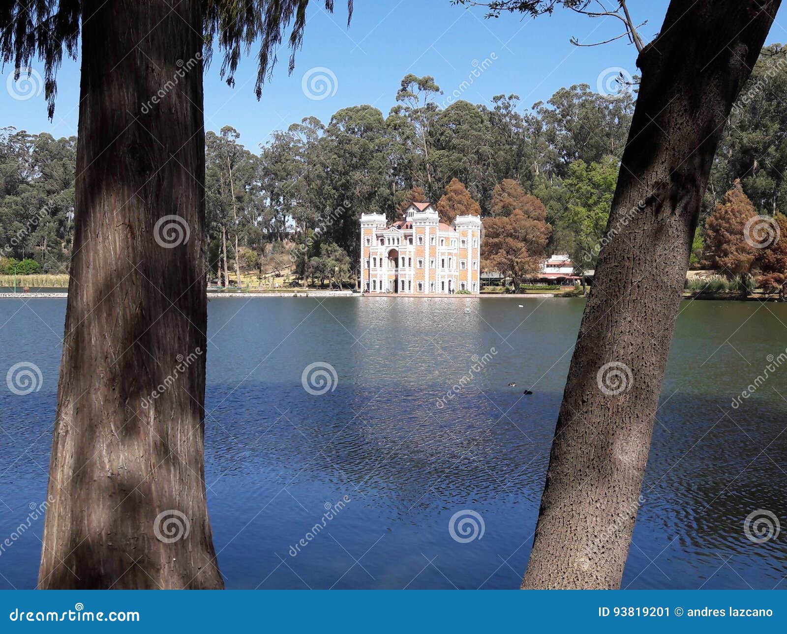 Little castle stock image. Image of forest, lake, middle - 93819201