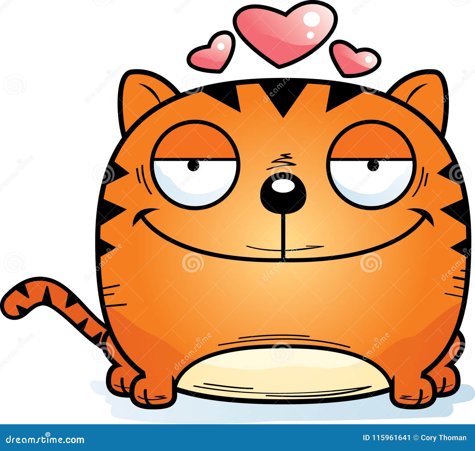 Little Cat in Love stock vector. Illustration of vector - 115961641
