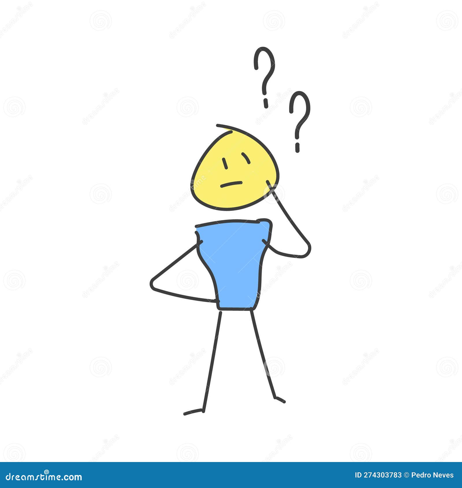 Little Character Thinking Under Question Marks. Doubts And Questions ...