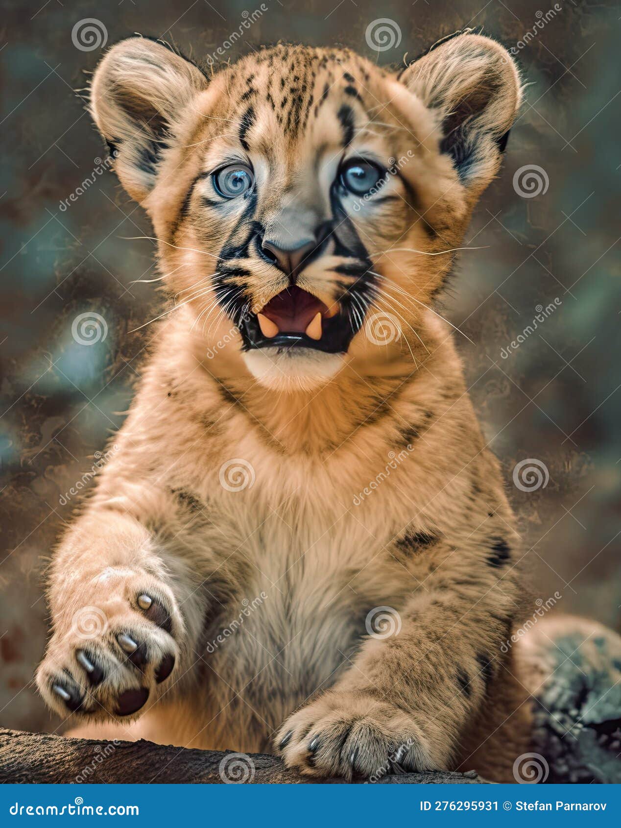 A Little Cheetah Cub with His Hands Out, Ai-generated Artwork Stock ...
