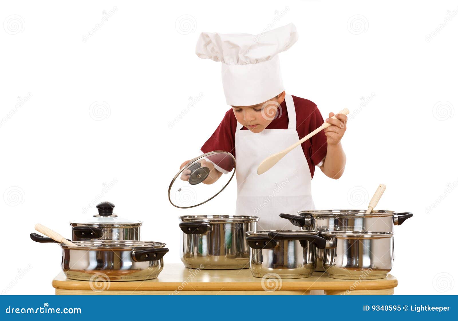 Little Chef Checking the Food Stock Image - Image of shiny, playing ...
