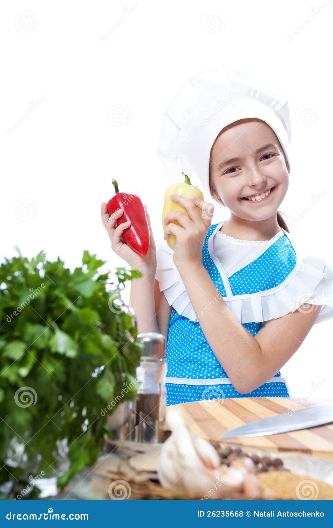 Little Chef Cook Dancing with Bell Pepper Stock Photo - Image of bell ...