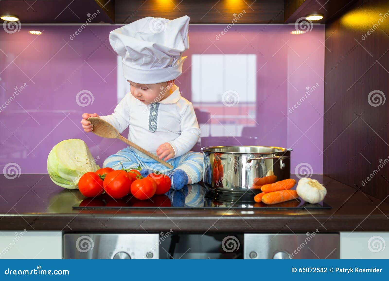 Little Chef Cooking in the Kitchen Stock Photo - Image of cook, little ...