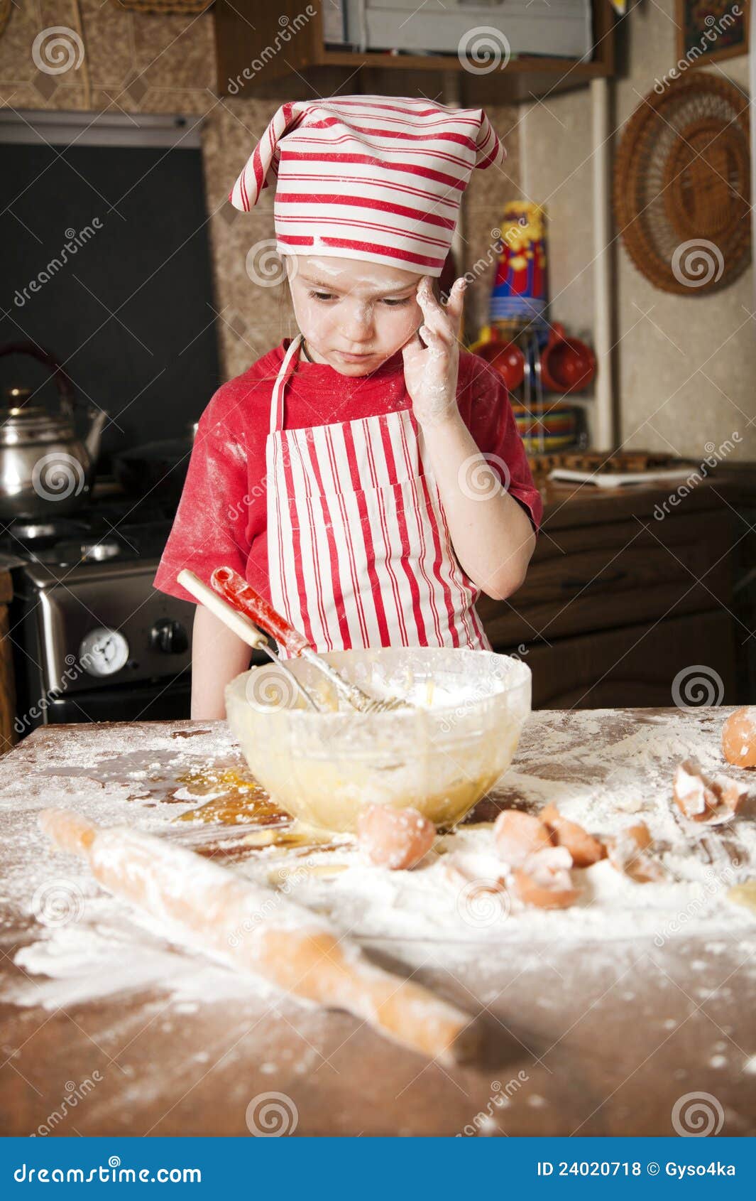 Little chef in the kitchen stock photo. Image of happiness - 24020718