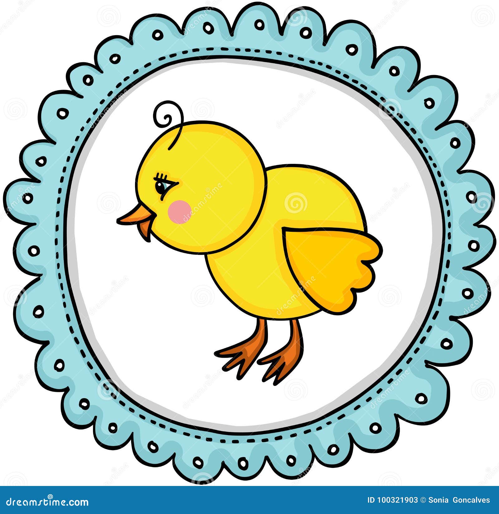 Little Chick Label Classic Round Sticker Stock Vector - Illustration of ...