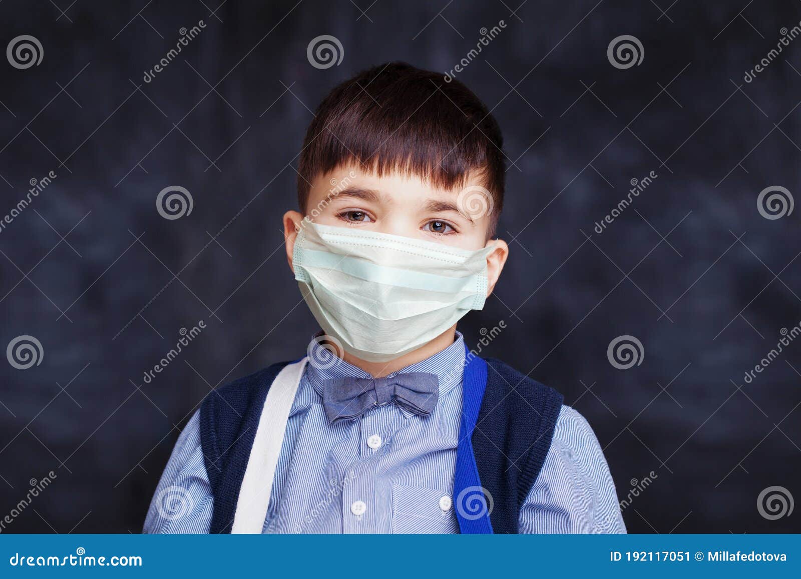 Little Child Boy in Medical Protective Face Mask on Black Background ... Little Child Boy in Medical Protective Face Mask on Black Background ...